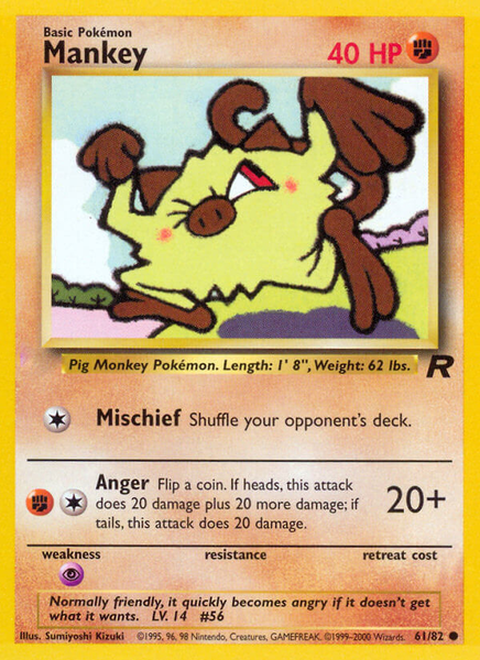 Pokemon TCG - Team Rocket - Mankey